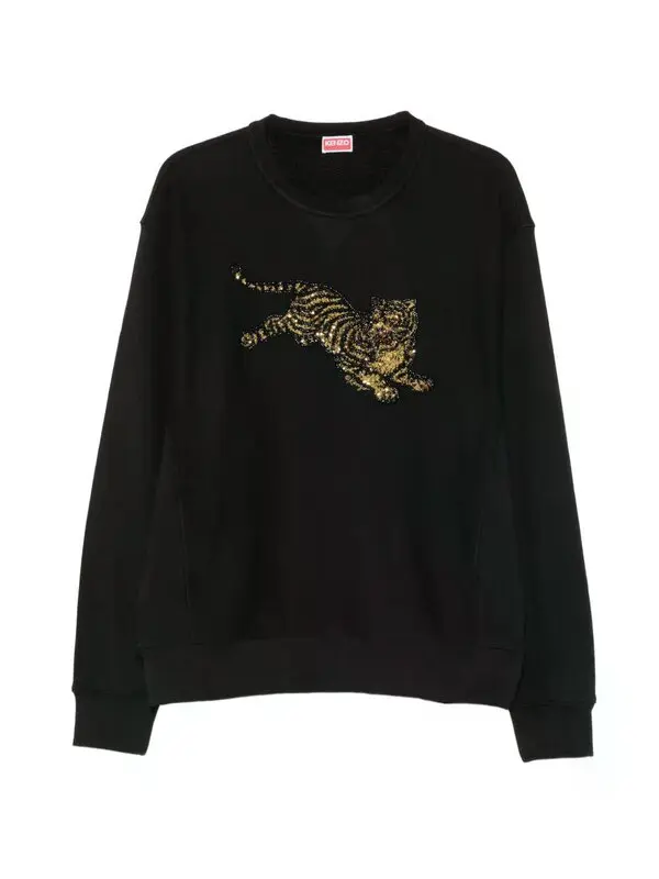 Kenzo Jumping Tiger Sequin Sweatshirt - Black