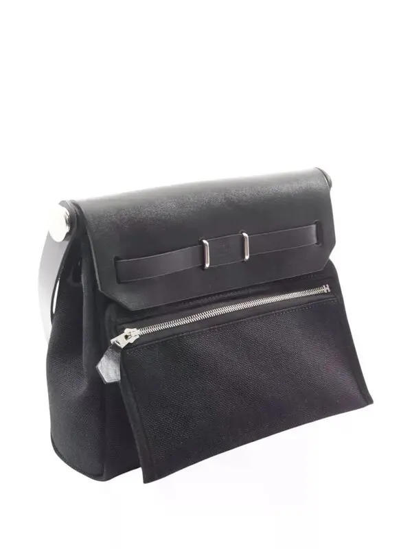 Hermès Military Toile And Vache Hunter Herbag Zip 20 Crossbody Bag - Black