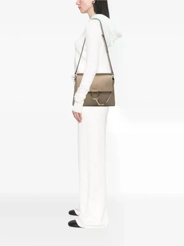 Chloé 2020 Medium Calfskin And Suede Faye Crossbody Bag - Brown