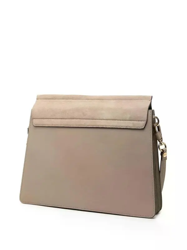 Chloé Faye Medium Calfskin And Suede Crossbody Bag - Brown