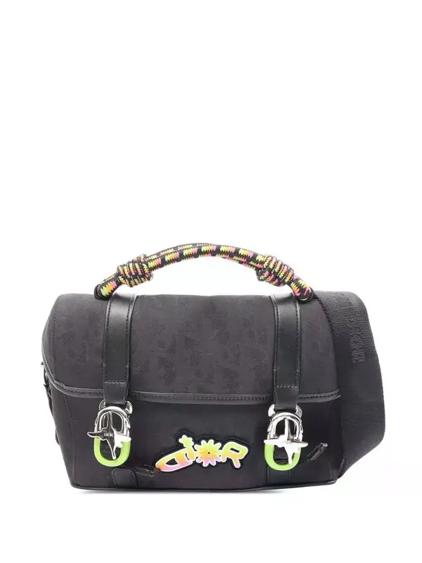 Dior 2000-2026 Lewis Hamilton Oblique Canvas Hit The Road Messenger Bag Satchel - Black