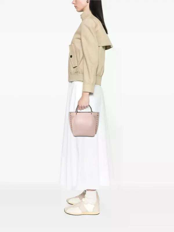 Valentino Garavani Small Leather Rockstud Satchel - Pink