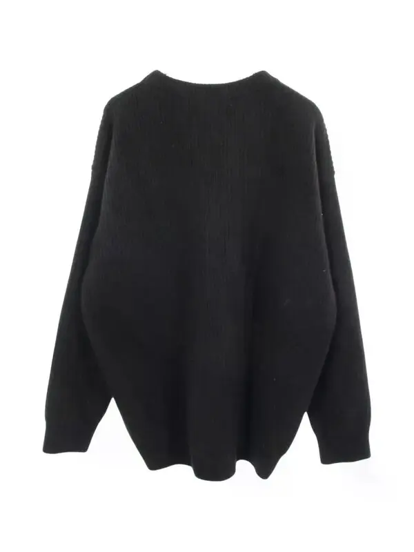 Celine 2000s Logo Rib-knit Sweater - Black