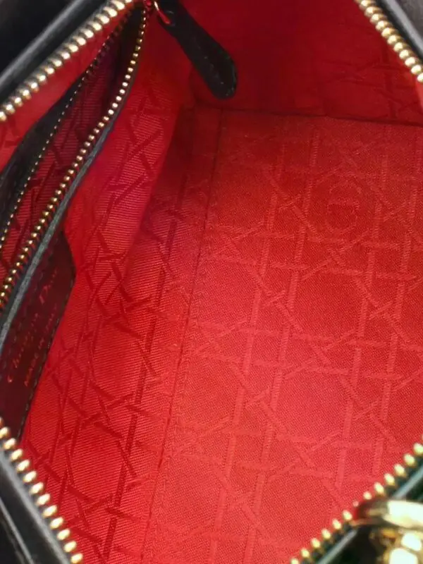Dior Medium Lambskin Cannage Lady Satchel - Black