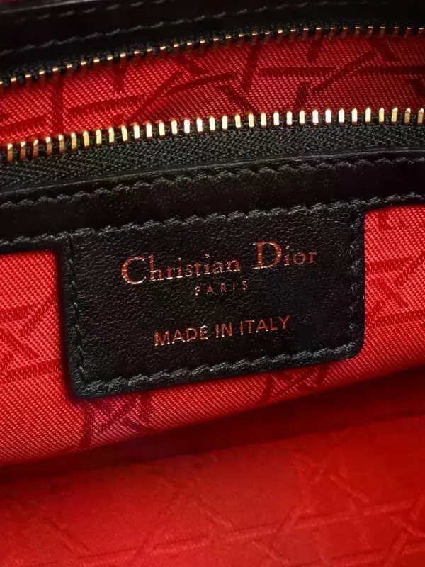 Dior Medium Lambskin Cannage Lady Satchel - Black