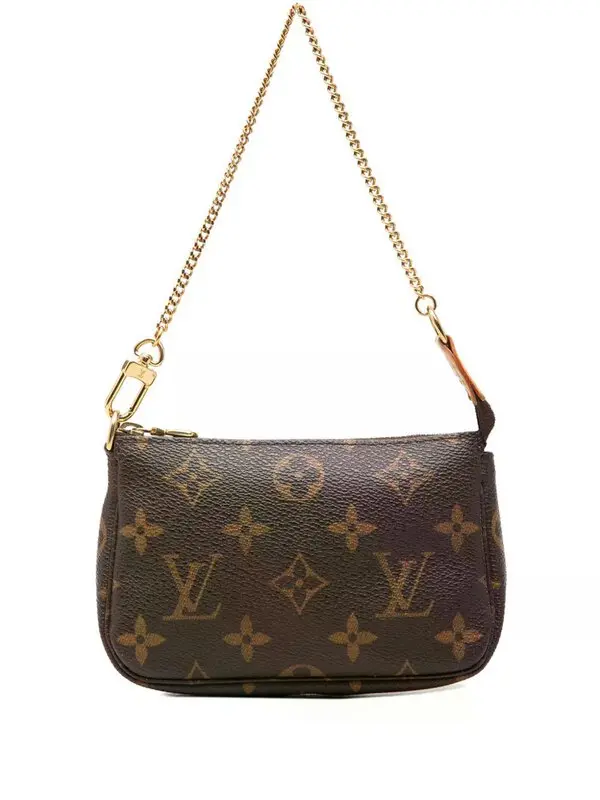 LOUIS VUITTON 2005 Monogram Mini Pochette Accessoires Handbag - Brown
