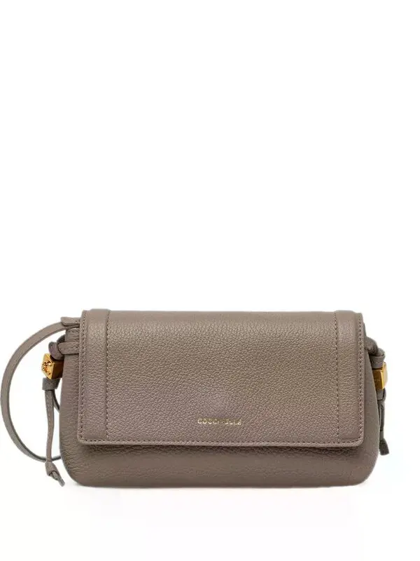 COCCINELLE Mini Thess Grainy Leather Shoulder Bag - Grey