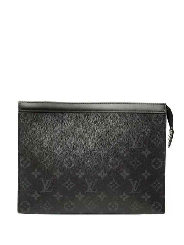 LOUIS VUITTON 2019 Monogram Eclipse Pochette Voyage Mm Clutch Bag - Black