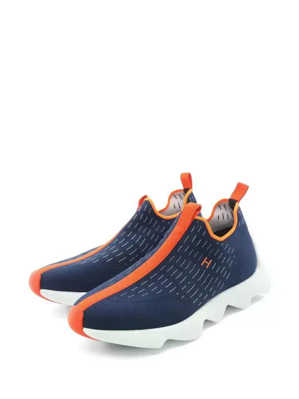 Hermès Navy Knit Eclair Slip-on Sneakers - Blue