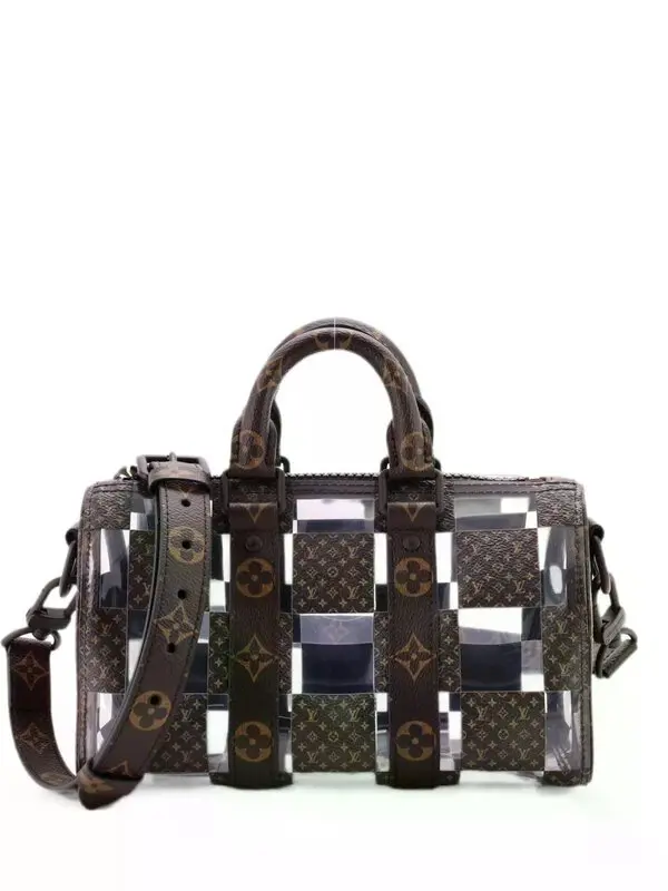 LOUIS VUITTON Keepall Bandouliere Bag Monogram Chess Coated Canvas And Pvc 25 Handbag - Brown