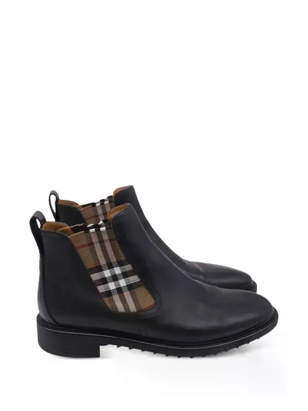 Burberry Allostock Check Chelsea Boots - Black