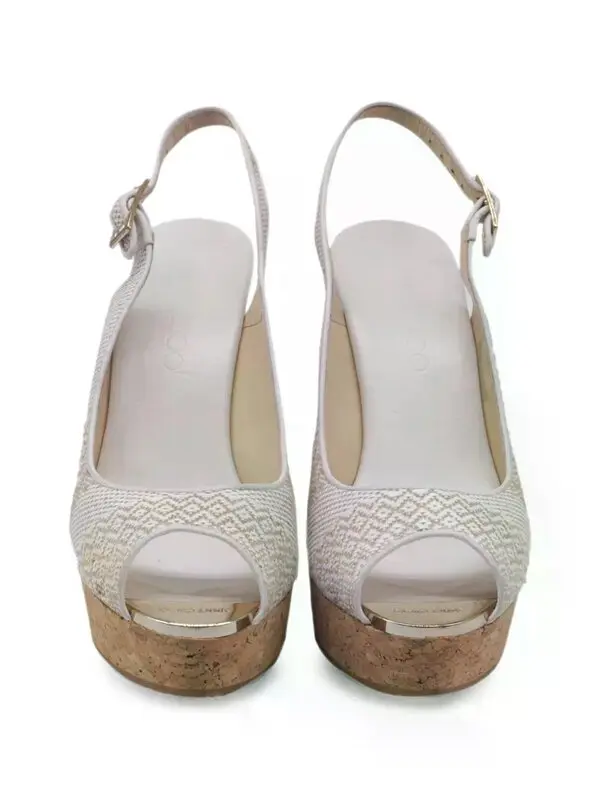 JIMMY CHOO Slingback Peep-toe Wedge Sandals