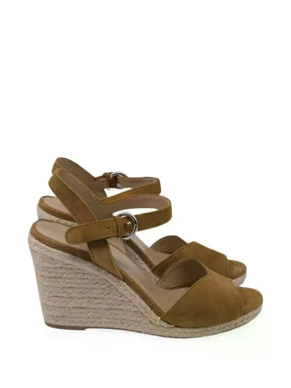 Prada 2010s Wedge Espadrille Sandals - Brown