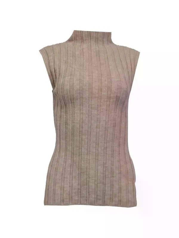 ANINE BING Miranda Ribbed-knit Top - Neutrals