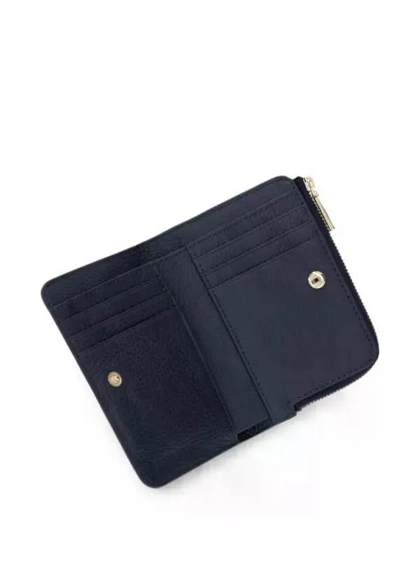 COCCINELLE Small Metallic Logo-print Leather Wallet - Blue
