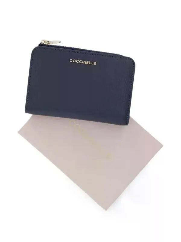 COCCINELLE Small Metallic Logo-print Leather Wallet