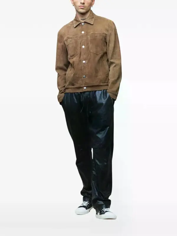 GIORGIO BRATO Button-up Suede Jacket - Brown