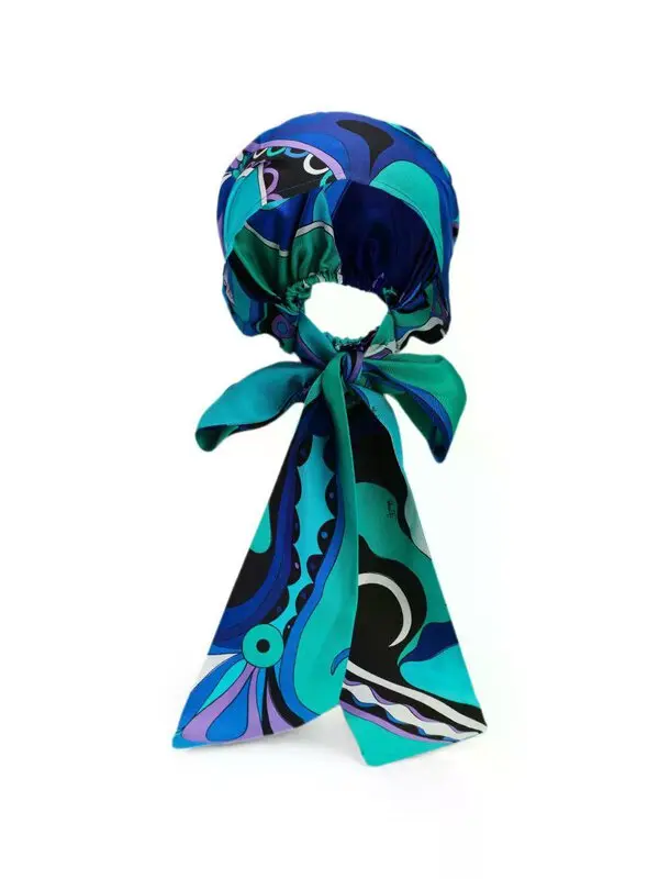 Emilio Pucci Abstract-print Silk Bandana Hat - Blue