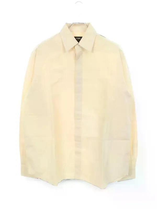 Fendi 2000s Embroidered-detailing Long-sleeved Shirt - Neutrals