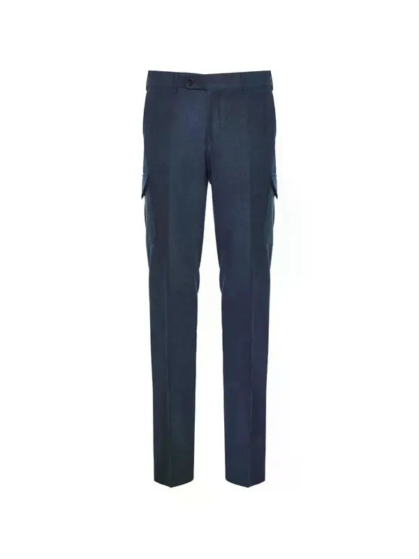 MANDELLI Pressed-crease Cargo Pants - Blue