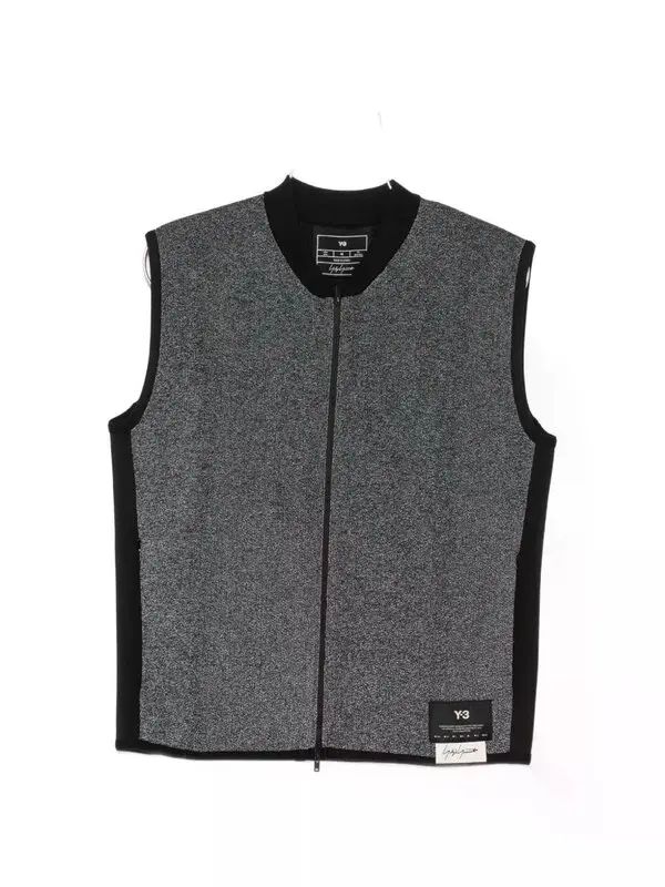 Y3 Skull-print Zip-up Gilet - Black