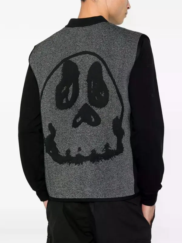 Y3 Skull Print Zip-up Gilet