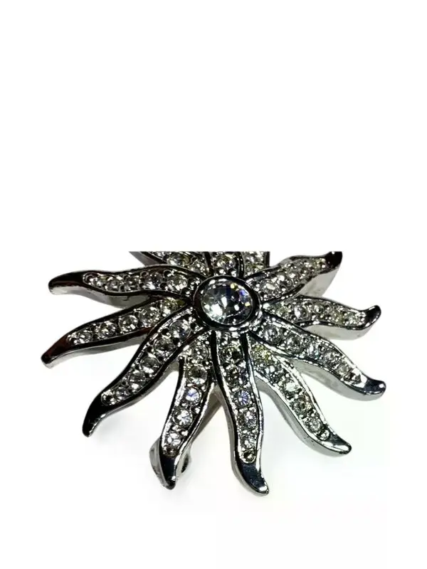 SWAROVSKI Crystal Sunburst Brooch - Silver