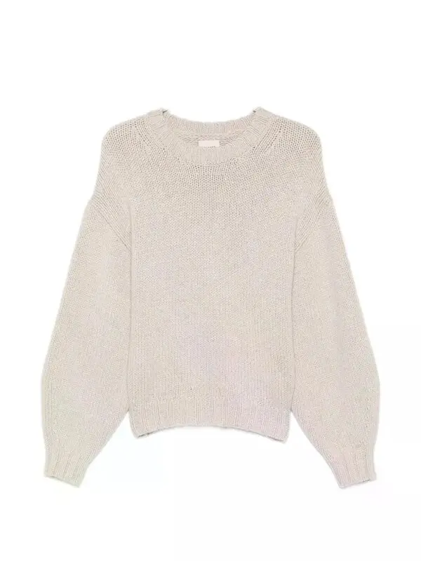 Khaite Ribbed-knit Balloon-sleeve Sweater - Neutrals
