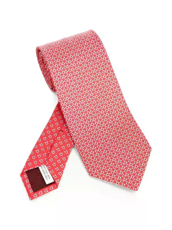 FERRAGAMO Pointed-tip Tie - Red