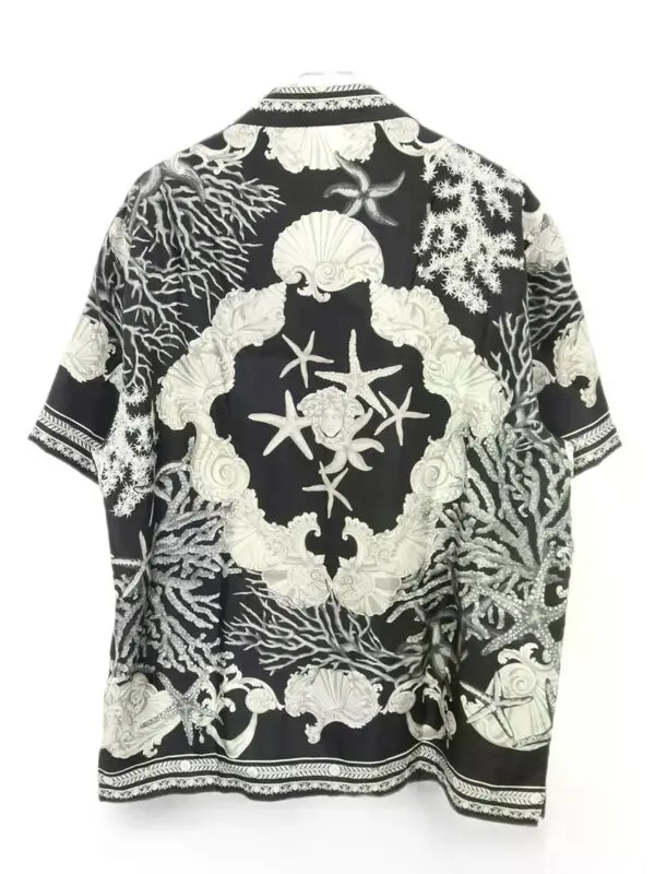 Versace 2010s Barocco Sea-print Shirt - Black