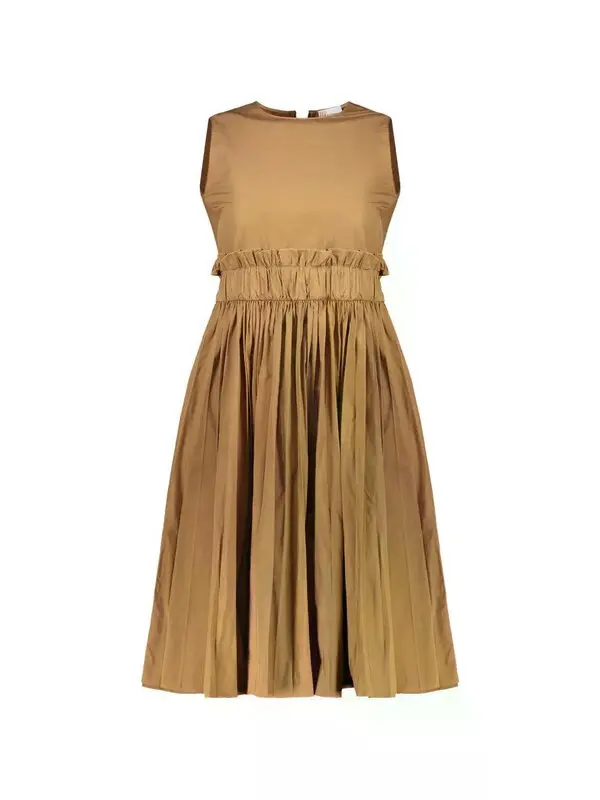 Red Valentino Ruffle-waist Sleeveless Dress - Brown
