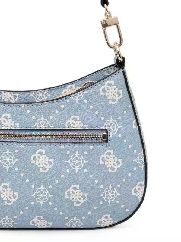 Guess Emelie Monogram Print Logo Plaque Shoulder Bag