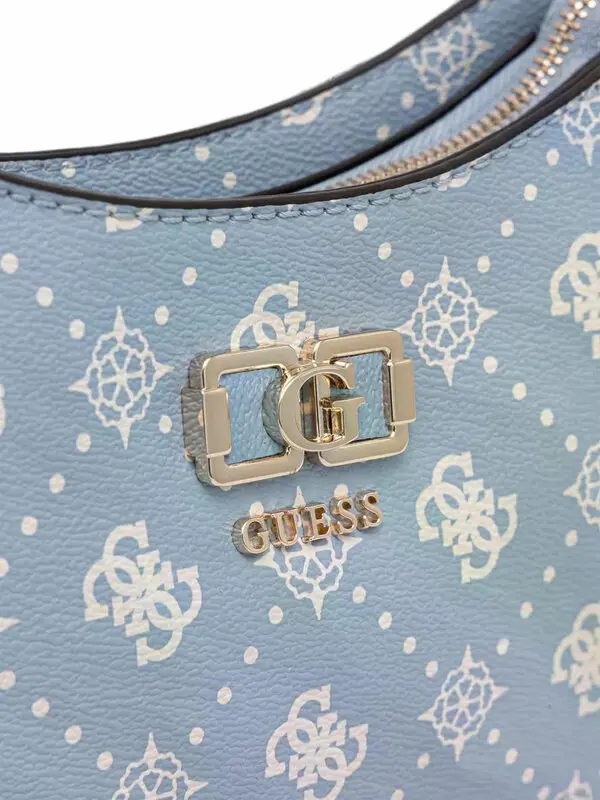Guess Emelie Monogram Print Logo Plaque Shoulder Bag