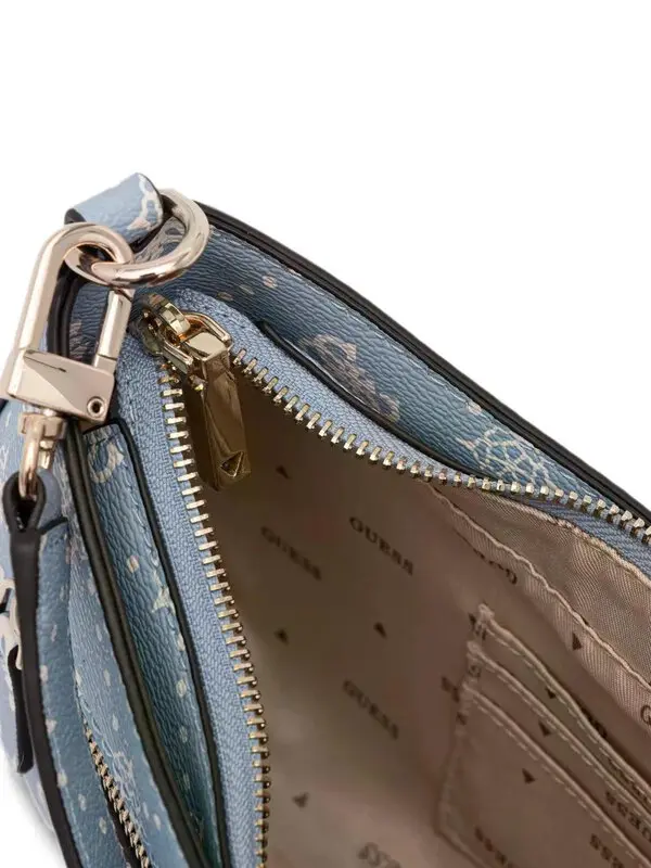 Guess Emelie Monogram Print Logo Plaque Shoulder Bag