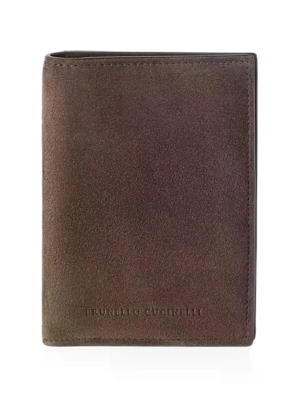 Brunello Cucinelli Suede Passport Holder - Brown