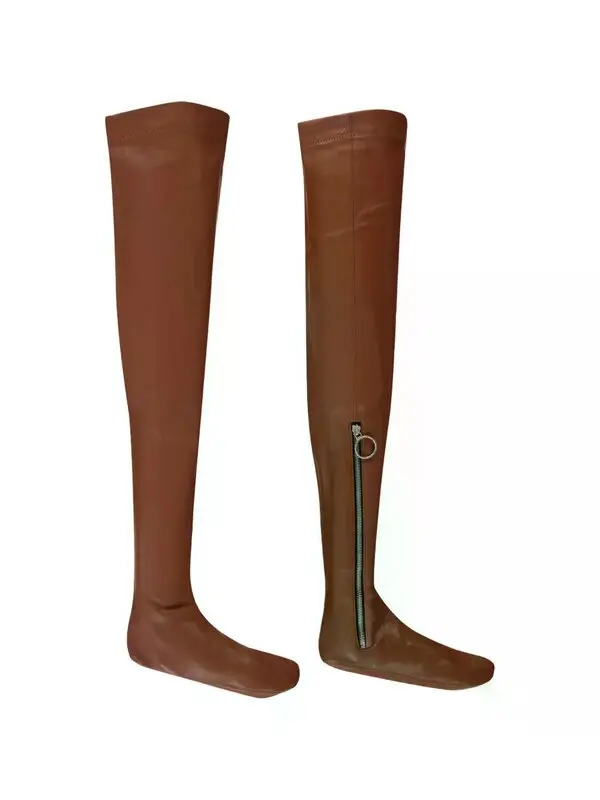 Cédric Charlier Zip-fastening Over-the-knee Socks - Brown