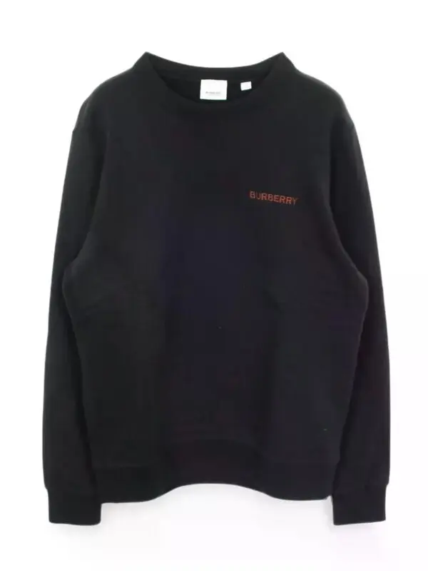 Burberry Embroidery Crew Neck Sweatshirt - Black