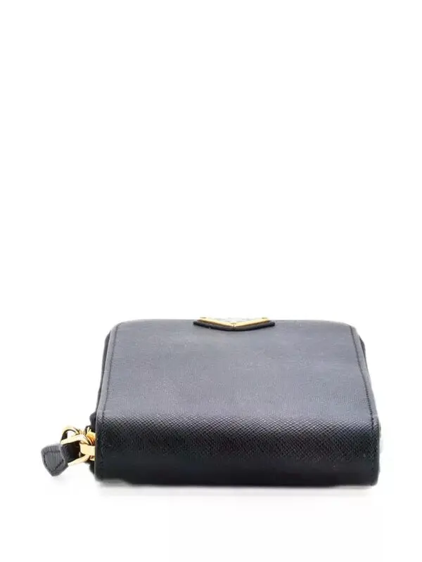 Prada Zip Phone Holder Saffiano Leather Crossbody Bag