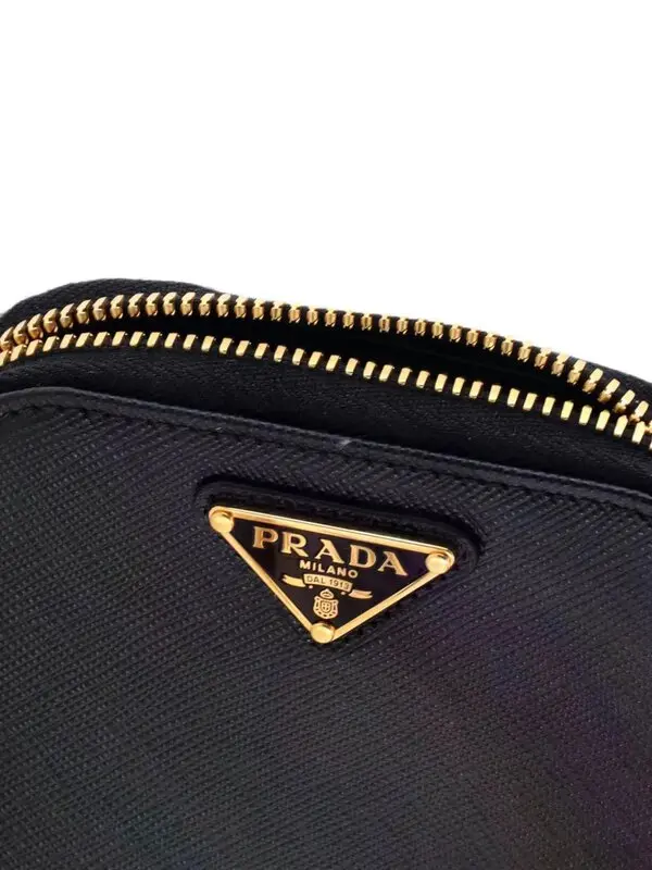 Prada Zip Phone Holder Saffiano Leather Crossbody Bag