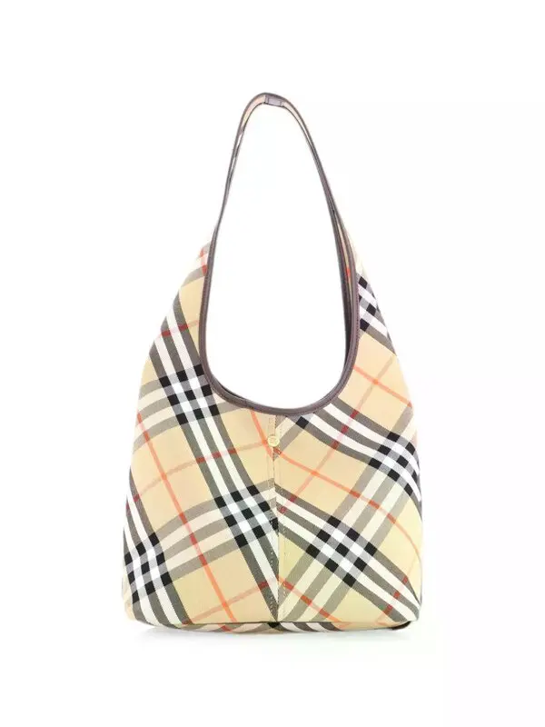 Burberry Vintage Check Canvas Small Hobo Bag - Brown
