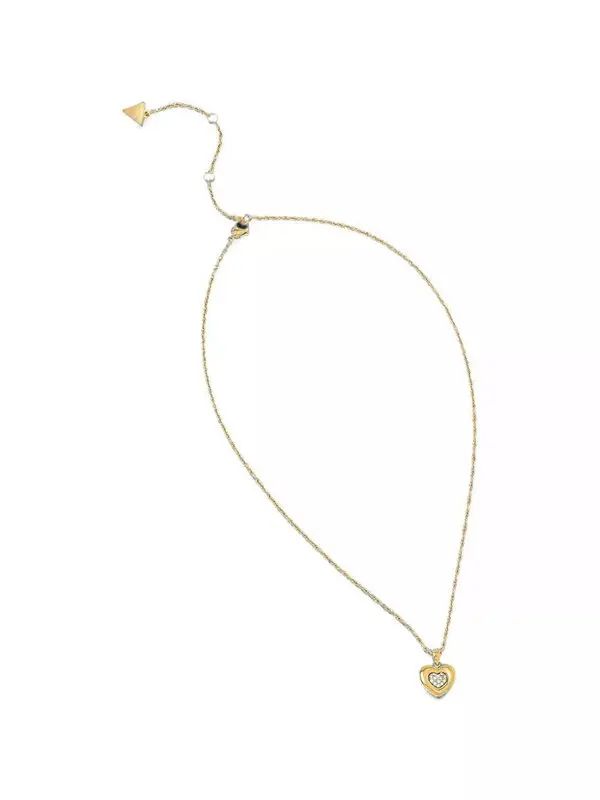 Guess L.o.v.e. Crystal-embellished Heart Necklace - Yellow
