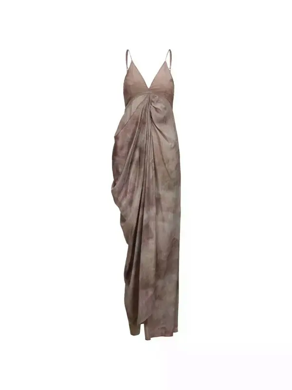 ELYWOOD Gradient Draped Asymmetrical Maxi Dress