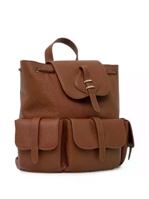 COCCINELLE Medium Mavery Grainy-leather Drawstring Backpack