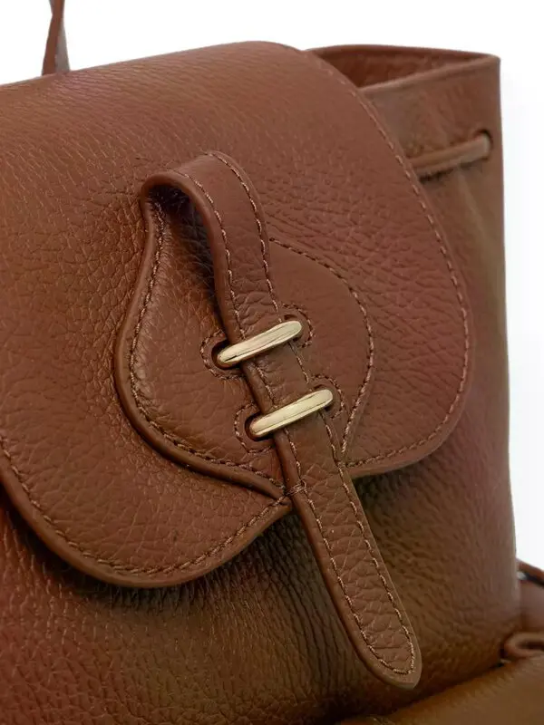 COCCINELLE Medium Mavery Grainy Leather Drawstring Backpack