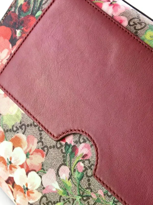 Gucci Padlock Blooms Print Gg Coated Canvas Shoulder Bag - Pink