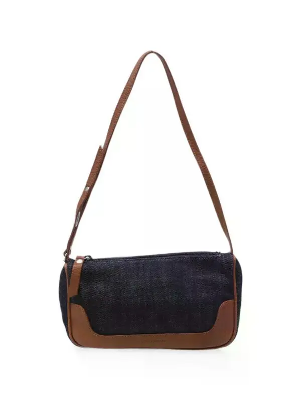 Dolce & Gabbana 2010-2020s Leather-trim Shoulder Bag - Blue