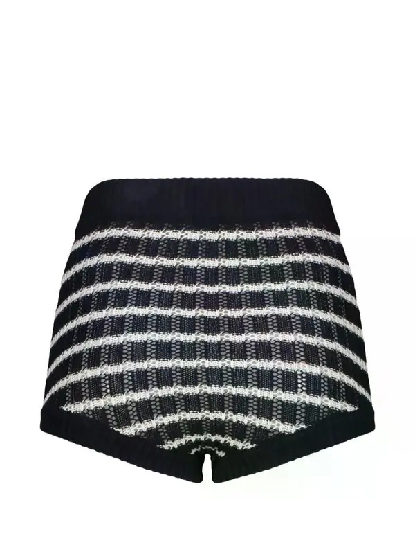 Red Valentino Striped Pointelle-knit Shorts