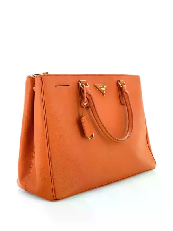 Prada Saffiano Leather Large Tote Bag - Orange