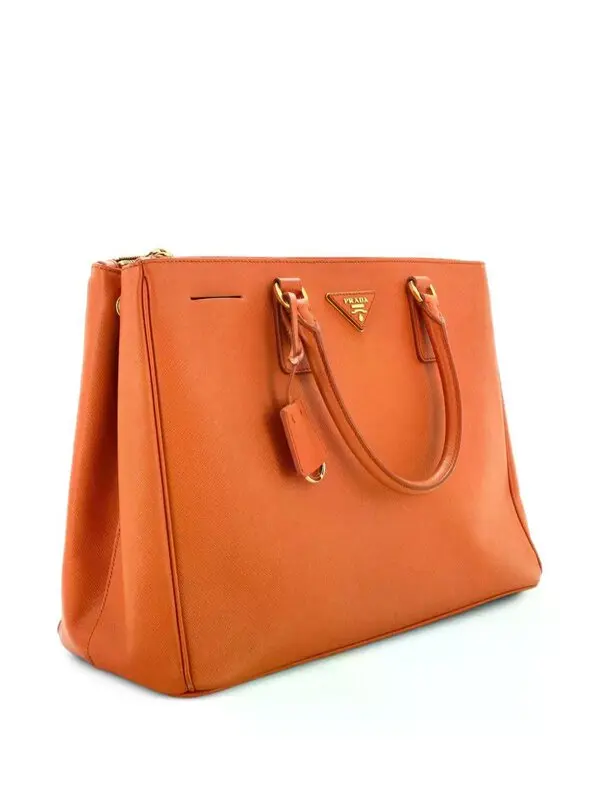 Prada Saffiano Leather Large Tote Bag - Orange