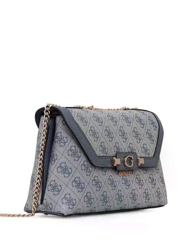 Guess Lindsey Monogram Chain-link Crossbody Bag - Blue